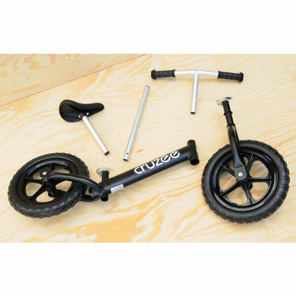 Rowerek biegowy CRUZEE 12" Czarne Koła lekki Srebrny • RoweryStylowe.pl